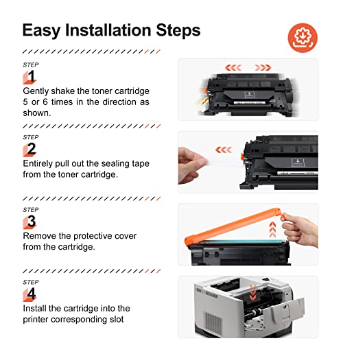 V4INK Compatible Toner Cartridge Replacement for HP 55A CE255A 55X CE255X Toner Black Ink for HP Laserjet P3015 P3015d P3015dn P3015n HP Enterprise 500 MFP M521dn M521dw M525dn Printer 2 Packs
