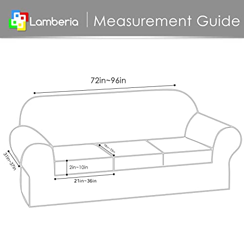 Lamberia High Stretch Sofa Cover for 3 Cushion Couch 4 Pieces Thick &Washable Plush Velvet Sofa Slipcover Couch Cover Furniture Protector for Dogs,Pets&Kids(Sofa-L,Silvergray)