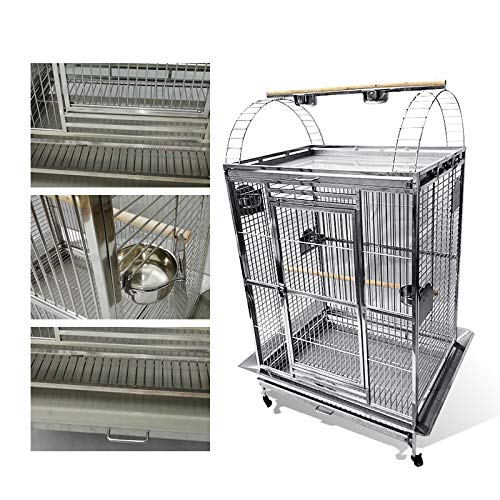 BMWPET SUS201 Stainless Steel PLAYTOP Style Bird CAGE Parrot CAGE 36"X26"X65"