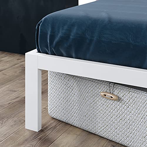 ZINUS Mia Metal Platform Bed Frame / Wood Slat Support / No Box Spring Needed / Easy Assembly, White, Full