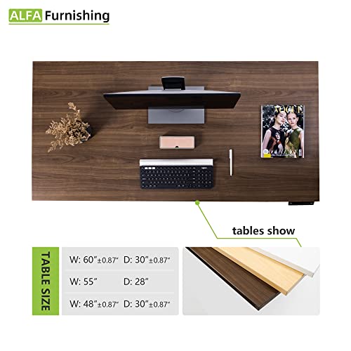 ALFA FURNISHING Height Adjustable Desk, 48β x 30β inches Whole Piece Desk Board, 2 Pre-Set Memory Button Electric Sit Stand Desk Standing Desk for Home Office Workstation