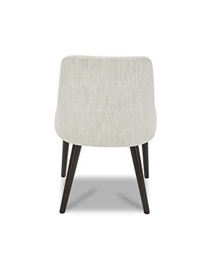 CHITA Mid-Century Modern Dining Chair, Upholstered Fabric Accent Chair,Set of 2, Ivory