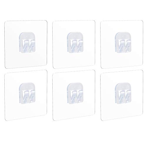 YeeBeny Corner Shower Caddy Adhesive Sticker Hook Mount for Shower Caddy Basket Bathroom Shelf Compatible with KINCMAX,SMARTAKE, JOMARTO, Flowmist, Nieifi, HapiRm, Odesign, Lovelers (Transparent, 6 pack)
