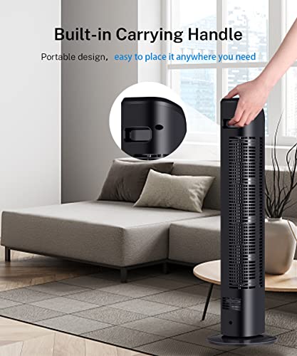 KEGIAN Portable Electric Oscillating Standing Floor Fan for Bedroom with Remote, 3 Wind Speeds 3 Modes, Quiet Cooling for Office,Home, Tower Fan 30" Black…