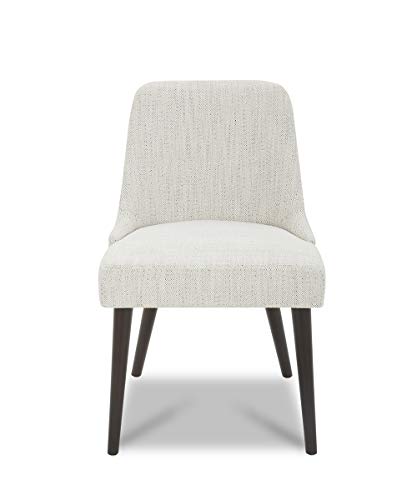 CHITA Mid-Century Modern Dining Chair, Upholstered Fabric Accent Chair,Set of 2, Ivory