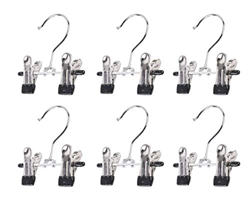 Boot Hangers with Clips, Double Adjustable Clips Boot Rack Organizer, Boot Holders to Keep Them Straight, Portable Multifunctional Hangers for Jeans, Hats, Tall Boots, Towels 6 Pack