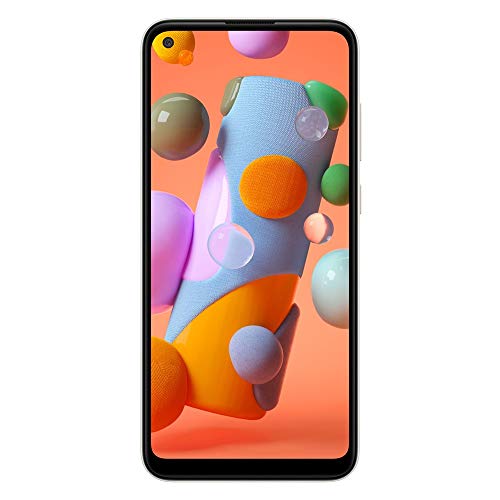 SAMSUNG Galaxy A11 (64GB, 3GB) 6.4" HD+, Snapdragon 450, Long-Lasting Battery, Dual SIM GSM Unlocked (US + Global) 4G Volte A115M/DS (Fast Car Charger Bundle, White)