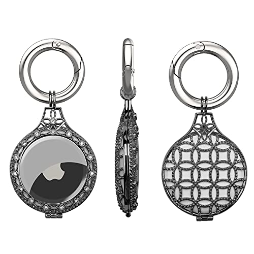 Yatchen Case for AirTags Cute Metal Diamond Case with Keychain Protection Cover