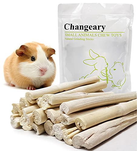 Chngeary 150g and 300g Natural Sweet Bamboo Sticks Small Animals Treats Toys, Rabbit Hamster Guinea Pigs Toys Chinchilla Squirrel Bunny Chew Toys(150g)