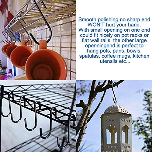 XiangLin Pack of 10 Heavy Duty S Hooks S Shaped Hooks Hanging Hangers Hooks for Kitchen, Bathroom, Bedroom, and Office, for Pan, Pot, Coat, Bag, Plants (3.5x2.4'', White)