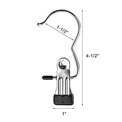 Tosnail 40 Pieces Boot Hanger Clips, Stainless Steel Laundry Hooks, Closet Hanging Clips, Space Saving for Jeans, Hats, Tall Boots, Towels - Black