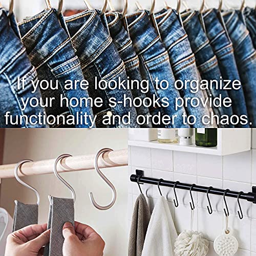 XiangLin Pack of 10 Heavy Duty S Hooks S Shaped Hooks Hanging Hangers Hooks for Kitchen, Bathroom, Bedroom, and Office, for Pan, Pot, Coat, Bag, Plants (3.5x2.4'', White)