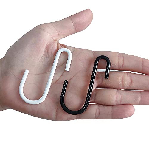 XiangLin Pack of 10 Heavy Duty S Hooks S Shaped Hooks Hanging Hangers Hooks for Kitchen, Bathroom, Bedroom, and Office, for Pan, Pot, Coat, Bag, Plants (3.5x2.4'', White)