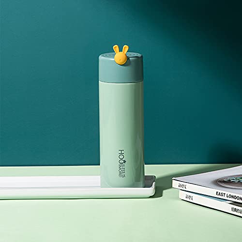 Litaymo Cute Stainless Steel Vacuum Insulated Water Bottle Double Wall Insulated Thermal Bottle Leakproof Vacuum Cup Travel Coffee Mug Green