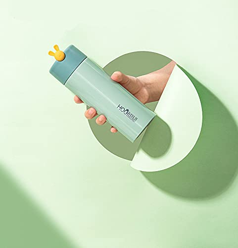 Litaymo Cute Stainless Steel Vacuum Insulated Water Bottle Double Wall Insulated Thermal Bottle Leakproof Vacuum Cup Travel Coffee Mug Green