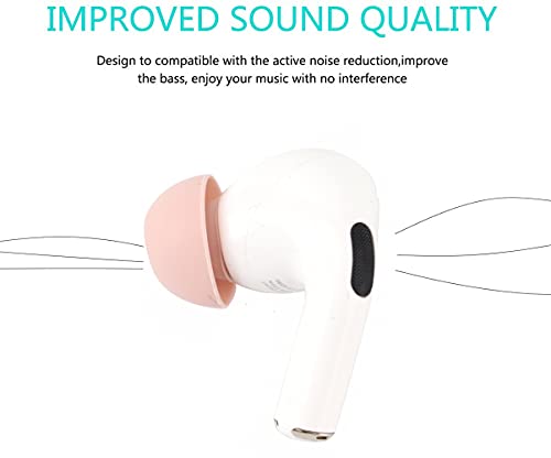 Artibox 5 Pairs(15pcs) Silicone Ear Tips Earbuds Cover Anti-Slip Anti-Drop Sport Earphone Accessories Compatible with Airpods Pro with Storage Box(S/M/L)(Pink)