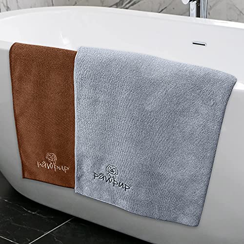 PAWPUP Dog Towel Super Absorbent - Pack of 2 - Quick Drying Super Soft Microfiber Pet Towel for Dogs, Cats and Other Pets