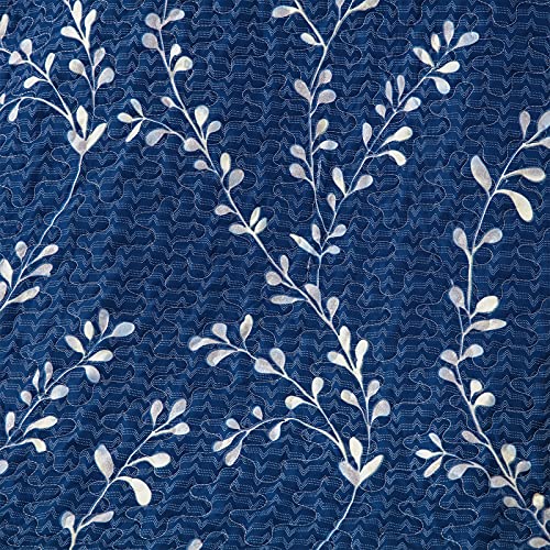 Exclusivo Mezcla Microfiber Quilted Throw Blanket, Flower Pattern Throw Blanket for Bed/Couch/Sofa, Soft and Lightweight (50"x 60",Navy)