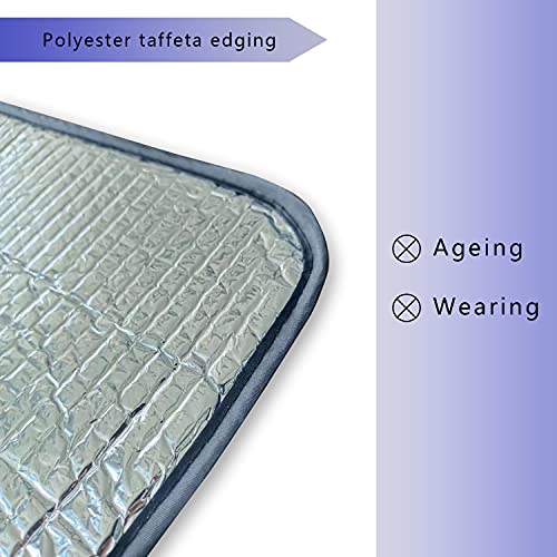 RV Door Window Cover, RV Window Shade for Heat Insulation and UV Protection, Camper Accessories for Travel Trailers with Two Large Diameter Suction Cup, Hook and Loop Fastener, 16 x 25, Silver