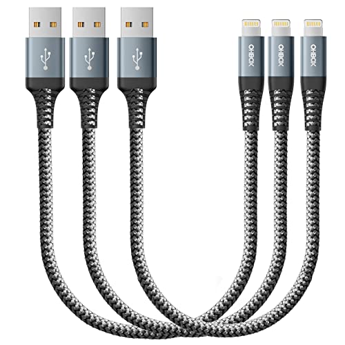 ohbox Short iPhone Charger Cable 3Pack 12 inch Lightning Cable 1FT iPhone Charging Cord Compatible with iPhone 14/13/12/11/Pro/Max/Mini/X/Plus/8/7/6/5S/SE/Plus/iPad