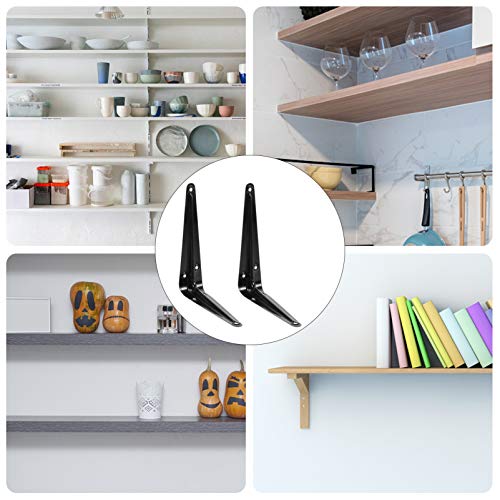 Cabilock Home Decor Cabinet Shelf 4 Sets Shelf Brackets Heavy Duty Black Iron Metal Floating Shelf Bracket Wall Shelf Bracket L Shape Shelves for Wall Mount Shelves Black Shelfs Heavy Duty Shelving