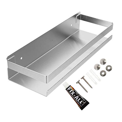Cabilock Wall Mounted Shower Caddy Basket Shelf Shampoo Holder Organizer for Bathroom Kitchen (Sliver)