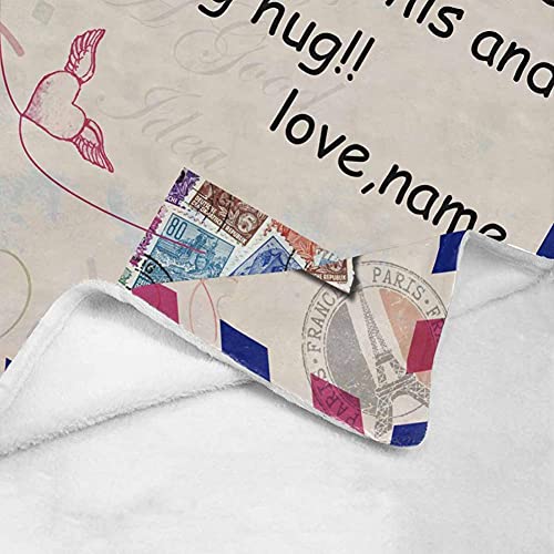 InterestPrint Personalized Long Distance Blanket, Flannel Throw Blanket for Sister, Custom Any Relationship or Name, Ultra-Soft Blanket for Couch Bedroom Home Decor, 30x40-60x80 Inch