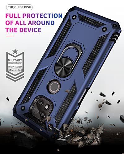 SKTGSLAMY for Moto G Power 2021 Case,with Screen Protector,[Military Grade] 16ft. Drop Tested Cover with Magnetic Kickstand Car Mount Protective Case for Motorola Moto G Power 2021, Blue