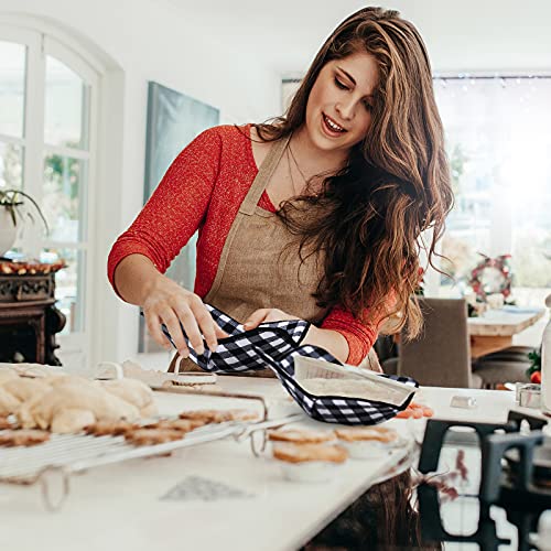 4 Pieces Buffalo Plaid Bowl holders Sponge and Microfiber Small Bowls Holder Bowl Potholders for Microwave Bowl Food Warmer for Home Kitchen and Hot Bowl Holder (Black, White)