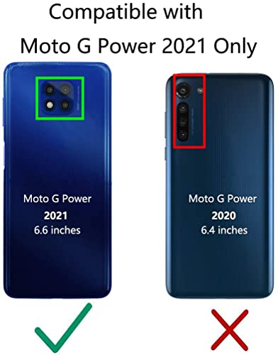 SKTGSLAMY for Moto G Power 2021 Case,with Screen Protector,[Military Grade] 16ft. Drop Tested Cover with Magnetic Kickstand Car Mount Protective Case for Motorola Moto G Power 2021, Blue