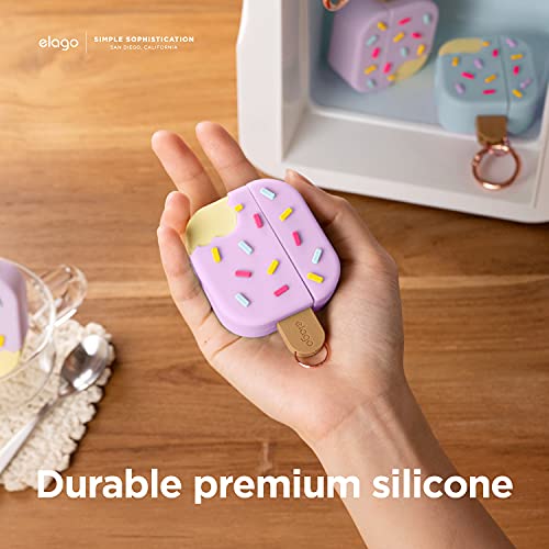 elago Ice Cream Case Compatible with AirPods 3rd Generation Case - Compatible with AirPods 3 Case Cover, Carabiner Included, Supports Wireless Charging, Shock Resistant, Full Protection (Blueberry)