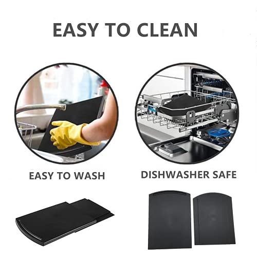 Kitchen Caddy Sliding Coffee Maker Tray Mat 12", Blender Toaster Kitchen Appliances Countertop Storage Moving Slider-Base Sliding Shelf With Smooth Rolling Wheels(Black, 2 Pack)