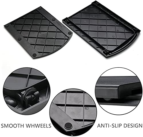 Kitchen Caddy Sliding Coffee Maker Tray Mat 12", Blender Toaster Kitchen Appliances Countertop Storage Moving Slider-Base Sliding Shelf With Smooth Rolling Wheels(Black, 2 Pack)