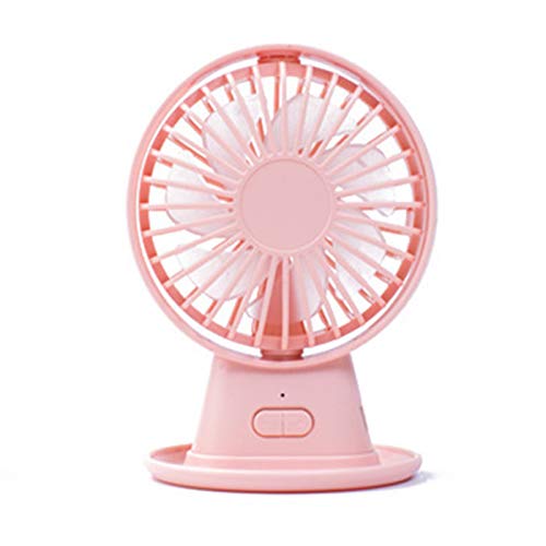 qiguch66 Mini Fan for Desk,USB Desk Fan,Small Personal Fan,Desktop Fan Adjustable Angle USB Powered ABS 3 Speed Cooling Table Fan for Office - Pink