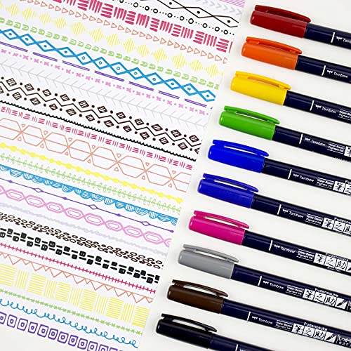 Tombow 56429 Fudenosuke Colors Brush Pens, 10-Pack