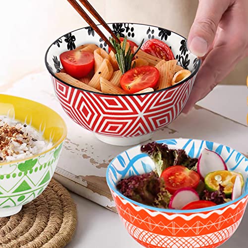 Vivimee Small Ceramic Bowls Set of 6, 10 oz Colorful Dessert Bowls, Ice Cream Bowls, Stackable Snack Bowls for Ice Cream, Snack, Rice, Condiments, Side Dishes, Yogurt, Microwave Dishwasher Safe