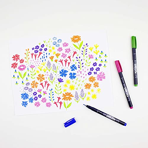 Tombow 56429 Fudenosuke Colors Brush Pens, 10-Pack
