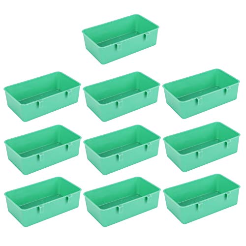 Yosoo 10Pcs Bird Food Feeder Bird Water Feeder Plastic Feeding Bowl Trough Bird Feeder Container Bird Bathtub Accessories