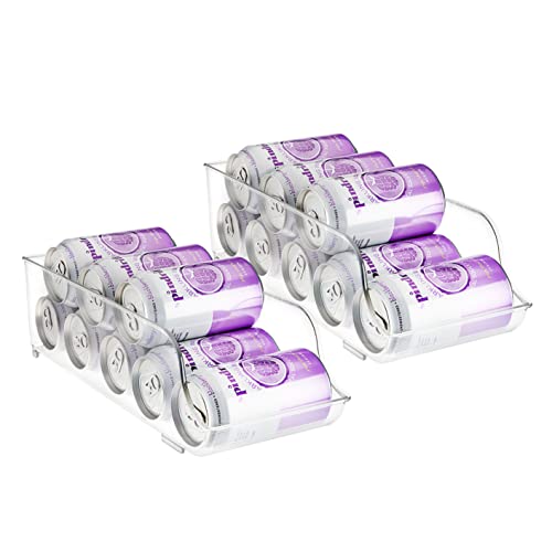 SIMPLEMADE Drink Container for Refrigerator, Can Dispenser Rack, Clear Pop Holder for Refrigerator and Freezer, Multipurpose Pop Can Organizer for Kitchen, Office, Bathroom
