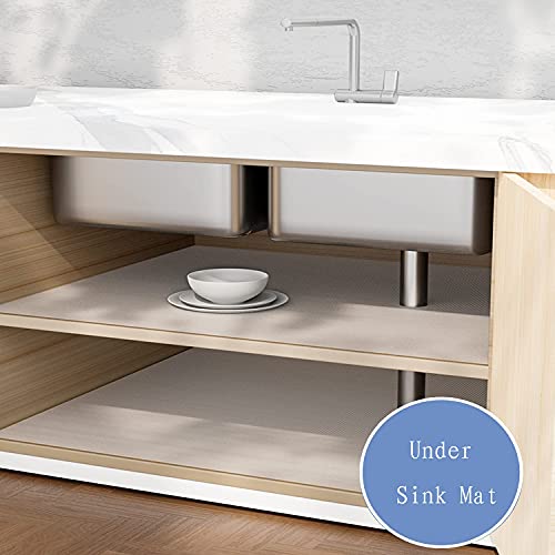 Wibiutry Shelf Liner Kitchen Drawer Mats, Non Adhesive EVA Material Refrigerator Liners with Waterproof Durable Strong Grip Fridge Mats for Cupboard, Cabinet, Drawer Liner,13.7X59 Inches,4Pack