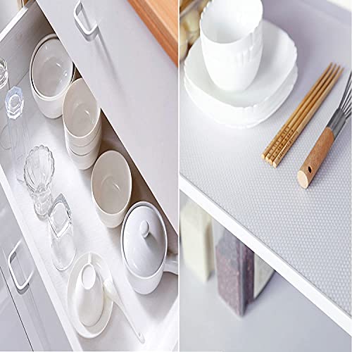 Wibiutry Shelf Liner Kitchen Drawer Mats, Non Adhesive EVA Material Refrigerator Liners with Waterproof Durable Strong Grip Fridge Mats for Cupboard, Cabinet, Drawer Liner,13.7X59 Inches,4Pack