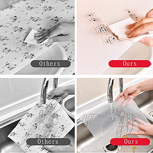 Wibiutry Shelf Liner Kitchen Drawer Mats, Non Adhesive EVA Material Refrigerator Liners with Waterproof Durable Strong Grip Fridge Mats for Cupboard, Cabinet, Drawer Liner,13.7X59 Inches,4Pack