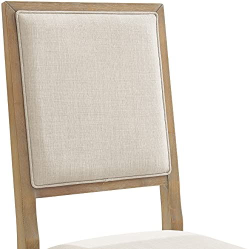 Crosley Furniture Joanna 7-Piece Dining Set with Table and 6 Upholstered Back Chairs, Rustic Brown/Creme