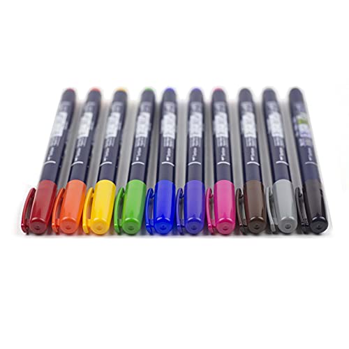 Tombow 56429 Fudenosuke Colors Brush Pens, 10-Pack