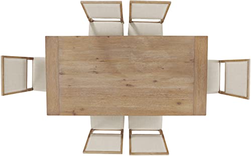 Crosley Furniture Joanna 7-Piece Dining Set with Table and 6 Upholstered Back Chairs, Rustic Brown/Creme