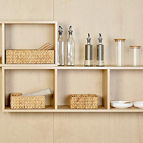 FairyHaus Natural Cedar Wooden Coat Hangers 18Pack & Wicker Baskets for Organizing 3Pack
