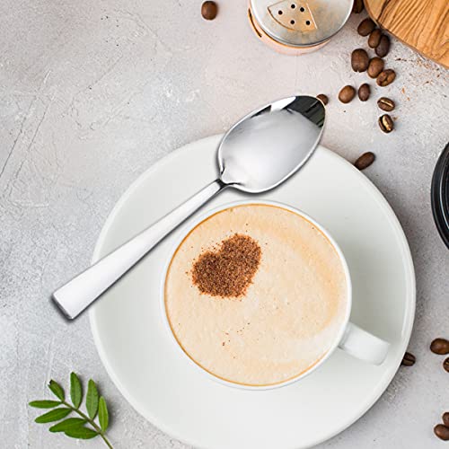 Teaspoons Set of 6,Stainless Steel Tea Spoons,6.29-inch Flatware Dessert Spoon,Dishwasher Safe,Silver