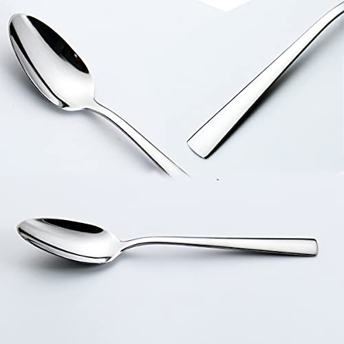 Teaspoons Set of 6,Stainless Steel Tea Spoons,6.29-inch Flatware Dessert Spoon,Dishwasher Safe,Silver