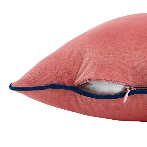 Modway Accentuate 18" Lumbar Performance Velvet Accent Throw Pillow, 12" x 18", Blossom Navy