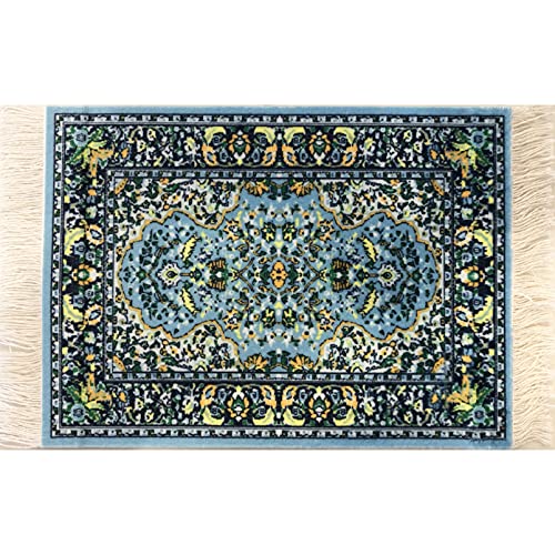 Carpet Coasters, Set of 4 Turkish Rug Style Table Drink mats, Absorbent Kitchen and Dining Accessories, Spill & drip Protection, Rectangular